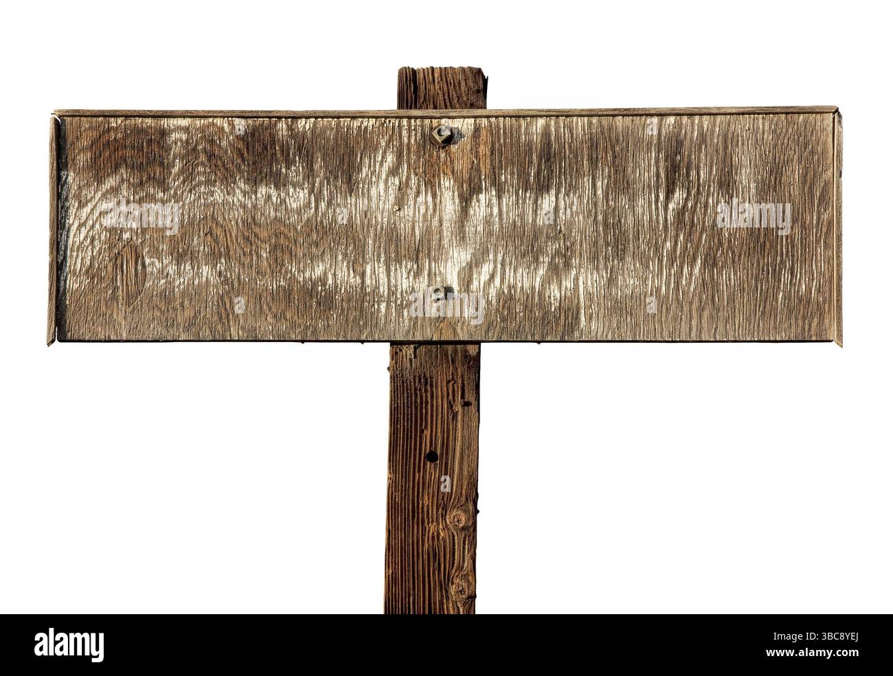 Old weathered rectangular wooden sign isolated on white Stock Photo - Alamy