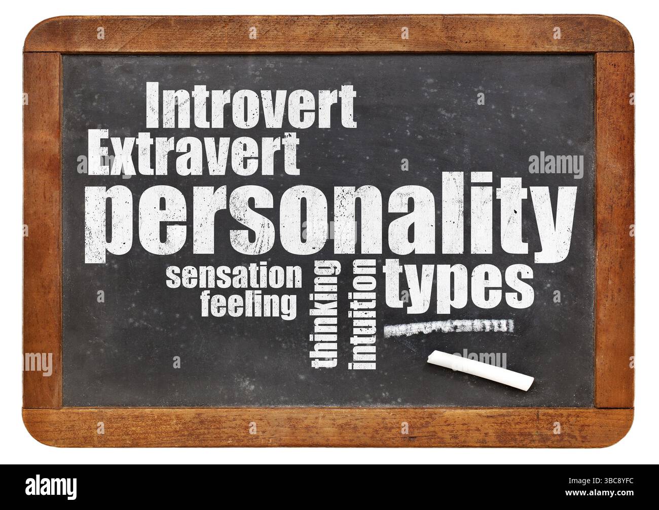 Personality types word cloud on a vintage blackboard Stock Photo - Alamy