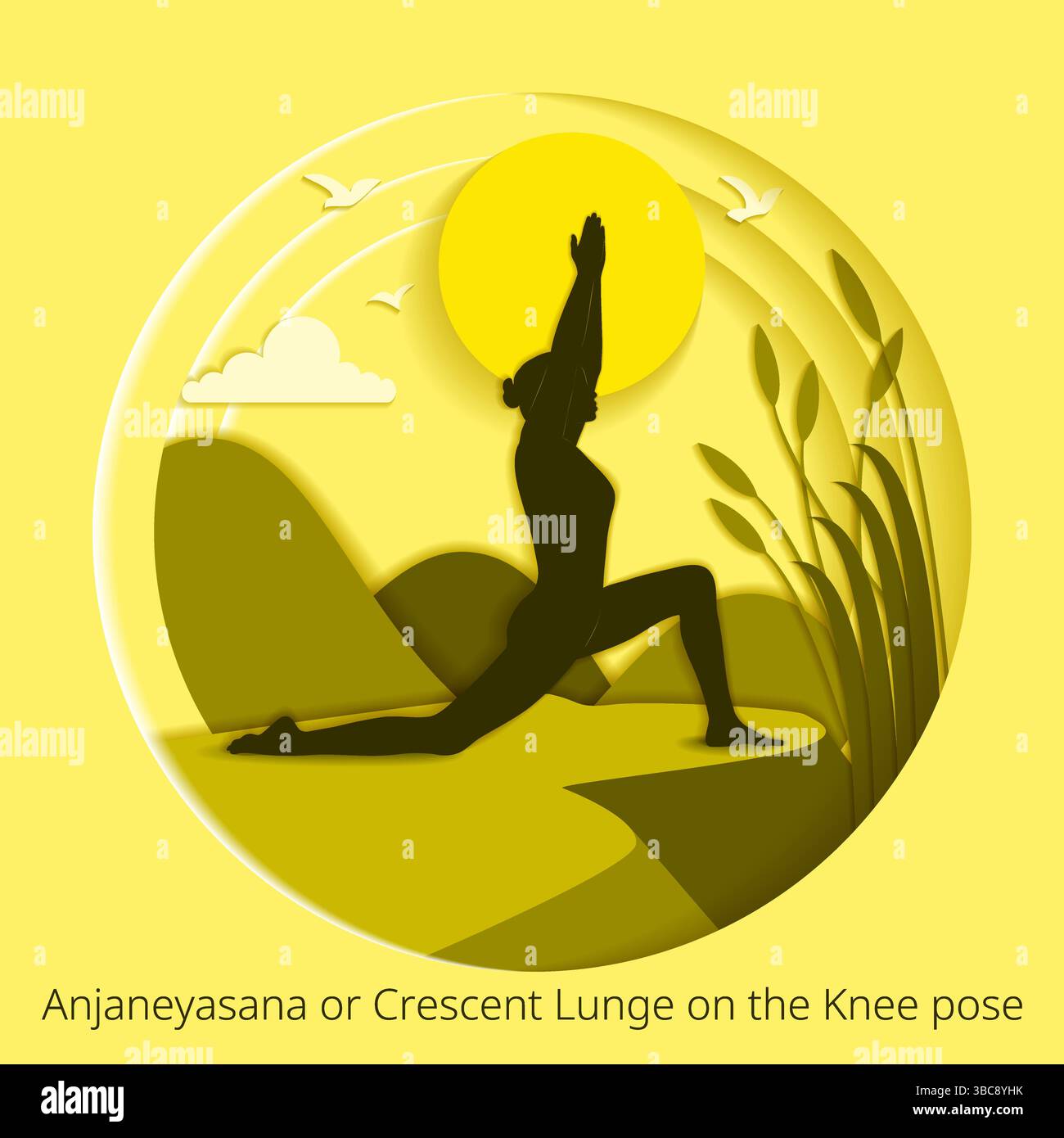 Anjaneyasana pose Stock Vector Images - Alamy