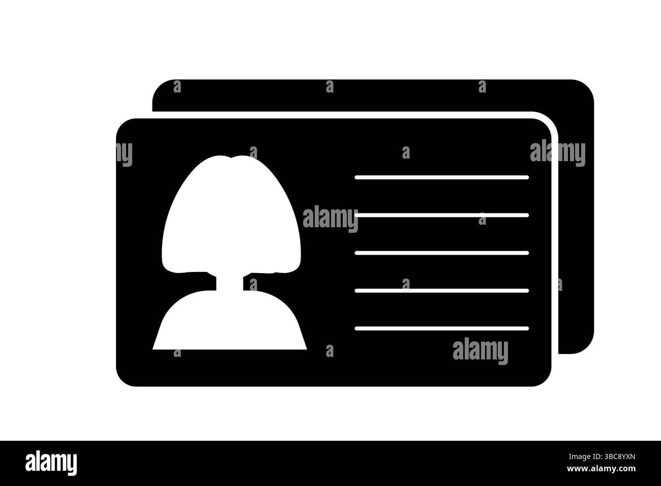 Id card identification female badge simple icon. Driver license, verify ...