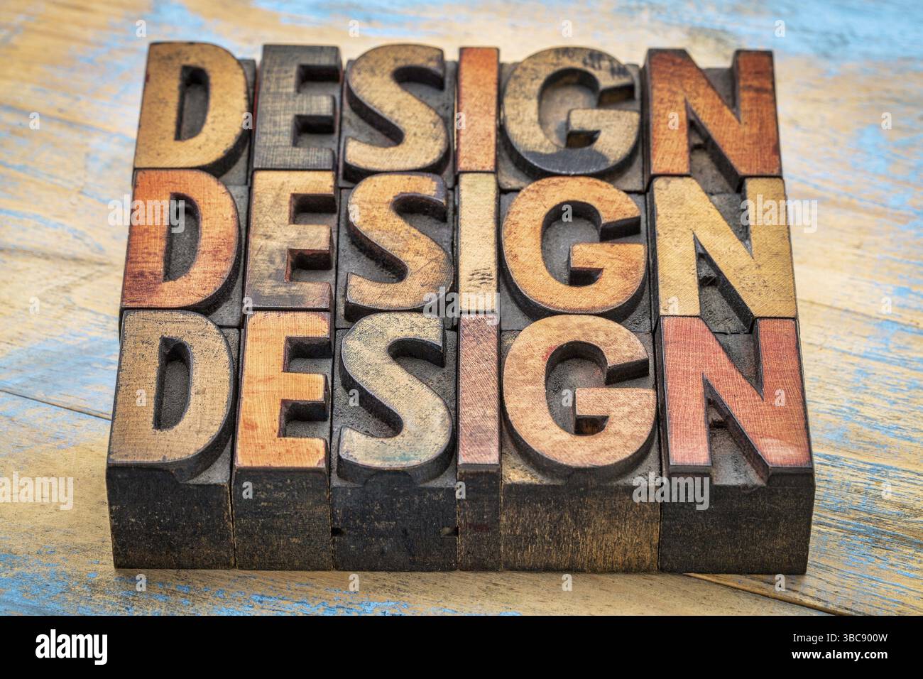 Design word abstract in vintage letterpress wood type printing blocks ...