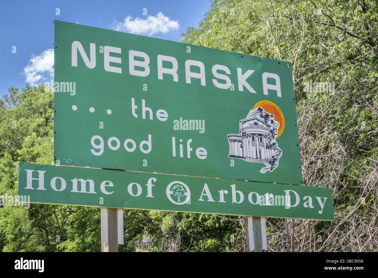 Nebraska, the good life, home of Arbor Day - roadside welcome sign at ...