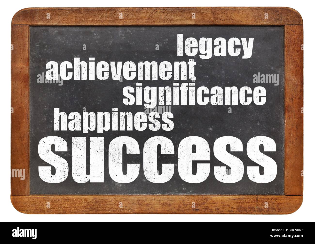 Success components - happiness, significance, achievement, legacy on a ...