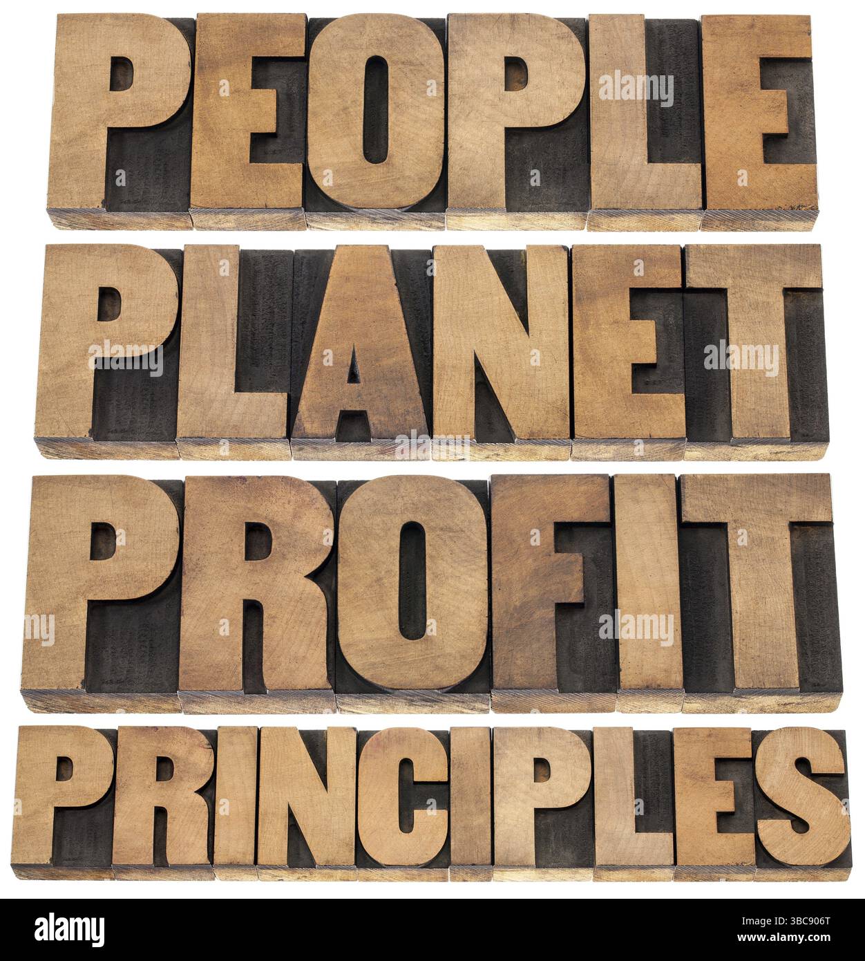 People, planet, profit, principles - sustainable business concept ...