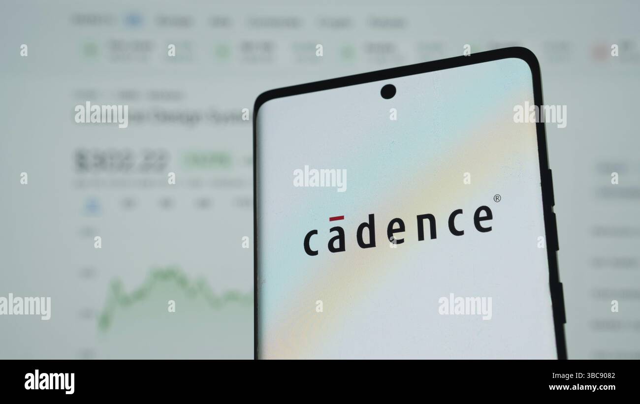 Dhaka, Bangladesh 16 May 2025: Cadence Design Systems company logo ...