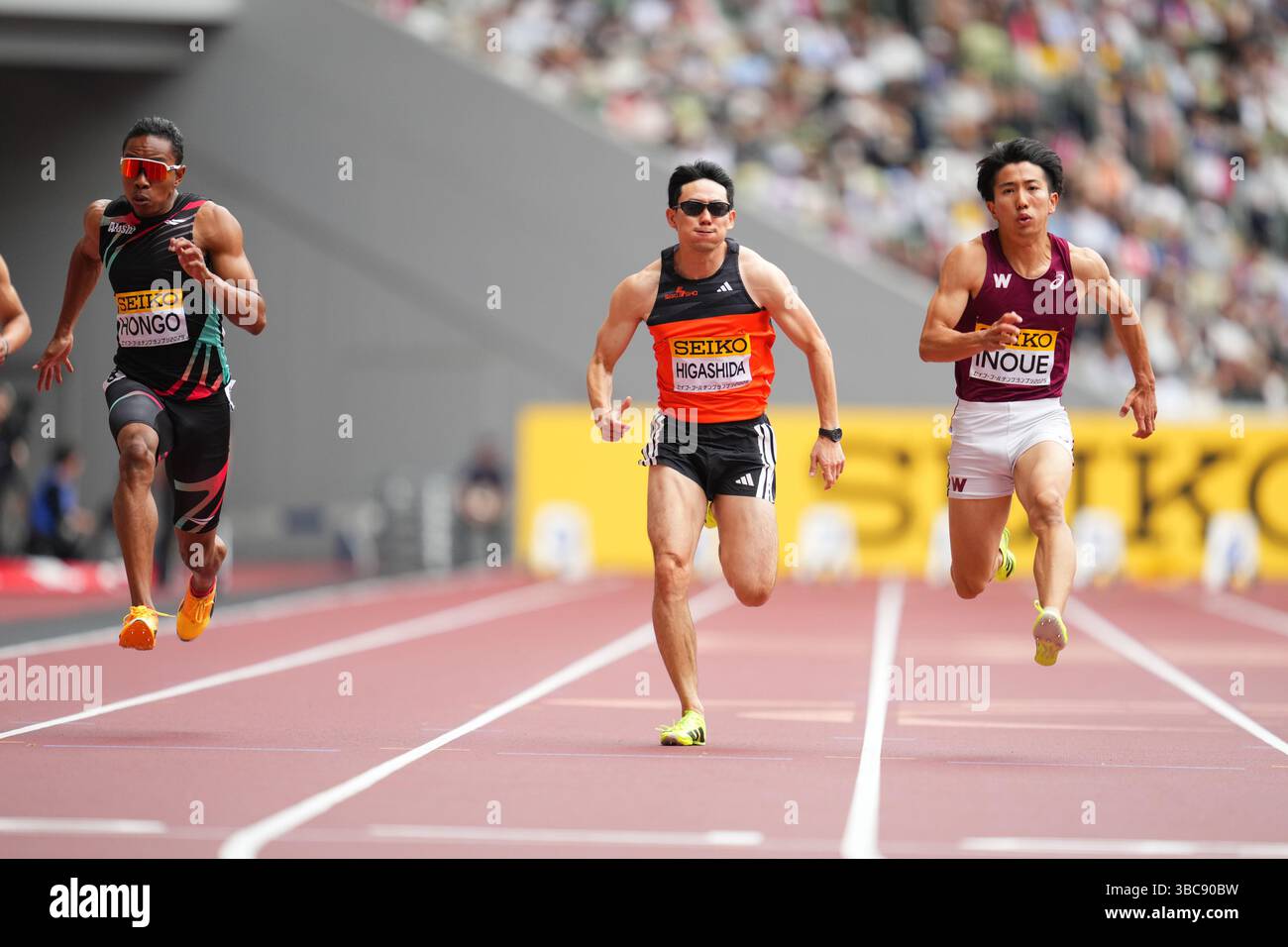 Tokyo, Japan. 18th May, 2025. (L-R) Taju Hongo, Akihiro Higashida, Naoki Inoue Athletics : World ...