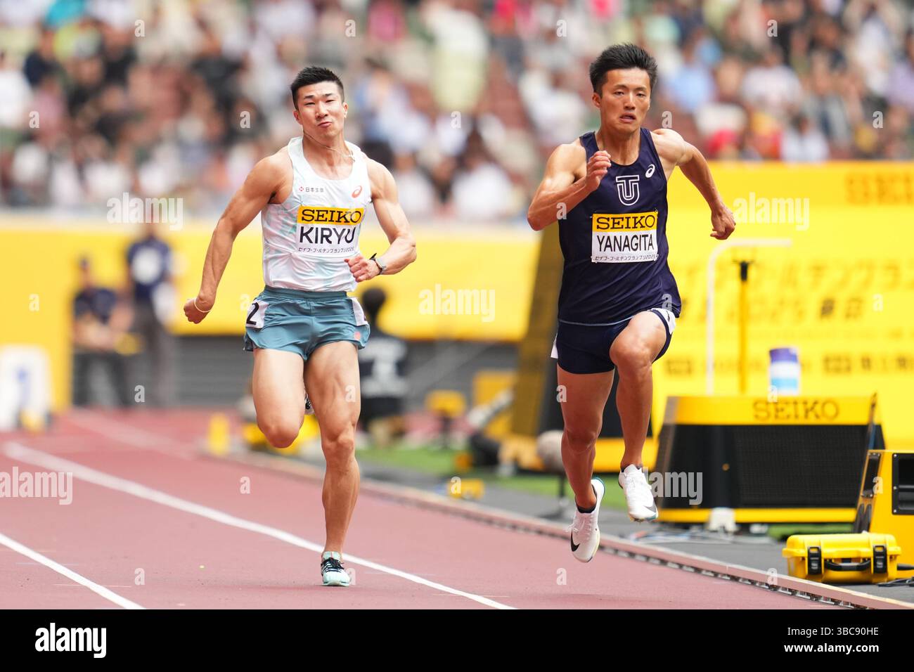 Tokyo, Japan. 18th May, 2025. (L-R) Yoshihide Kiryu, Hiroki Yanagita Athletics : World Athletics ...