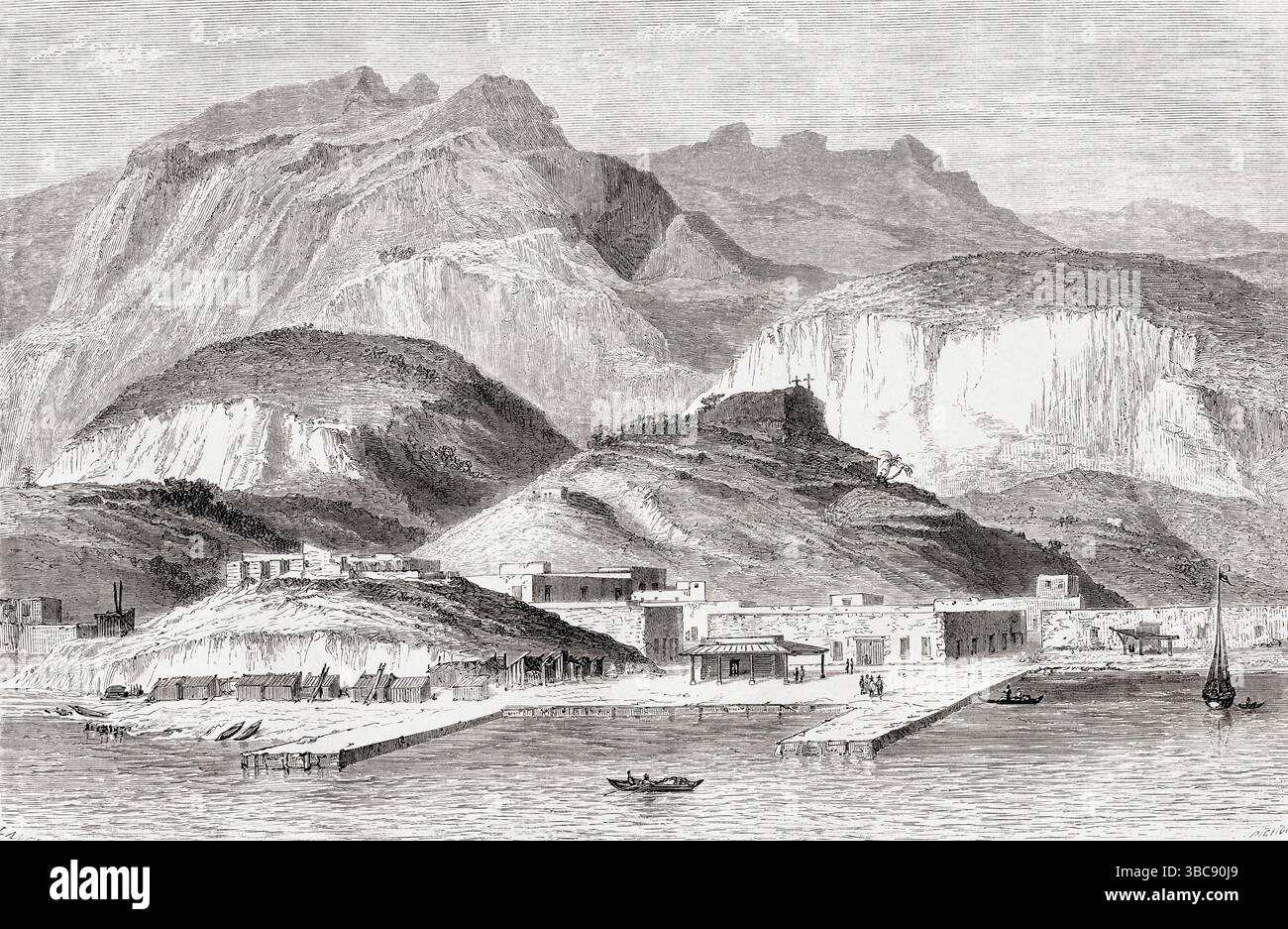 View of Guaymas, Sonora, Mexico, 19th century. From Voyage to Mexico by ...