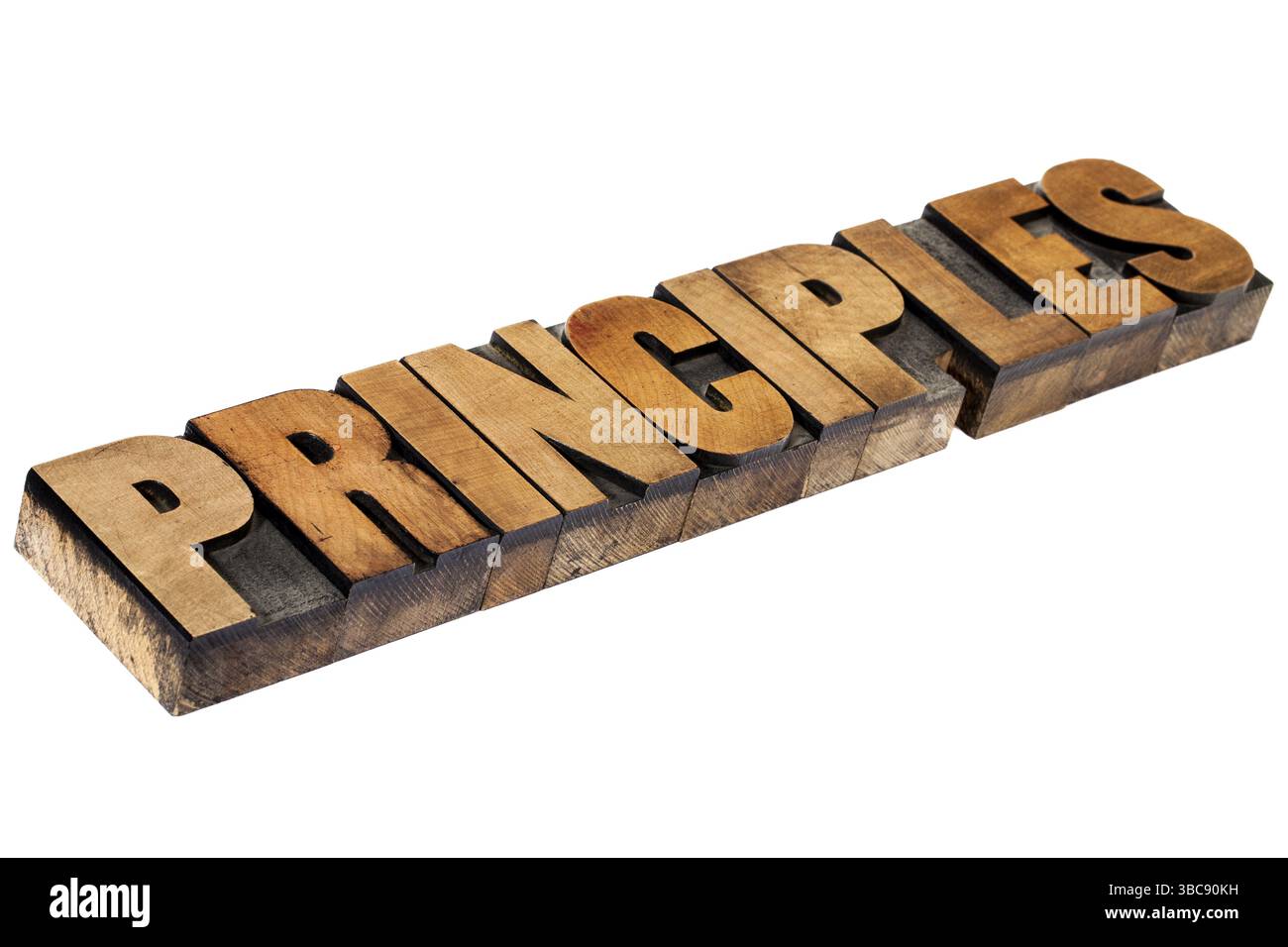 Principles - isolated word in vintage letterpress wood type Stock Photo ...