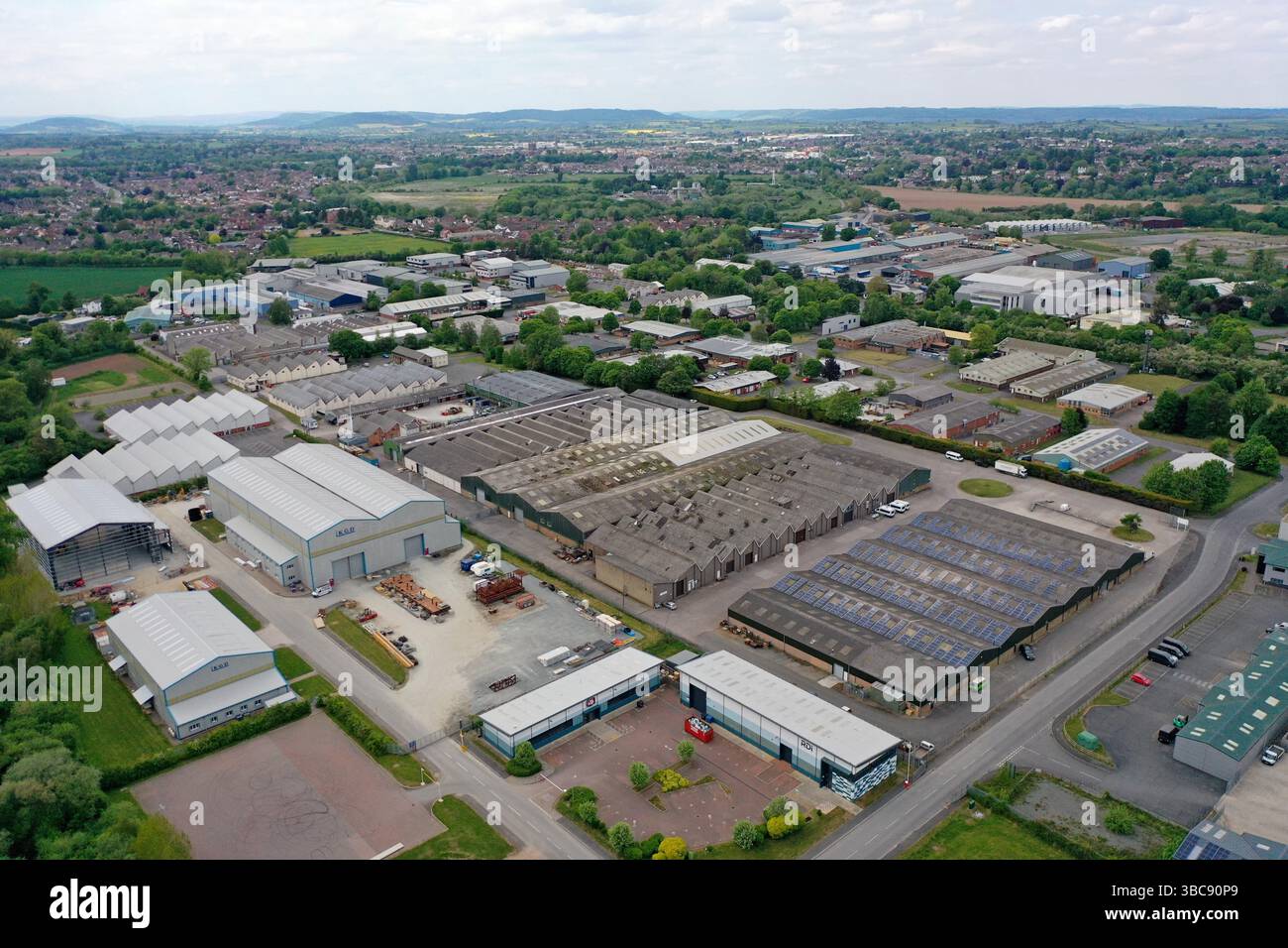 Aerial drone view of the Rotherwas industrial estate, formerly the ...