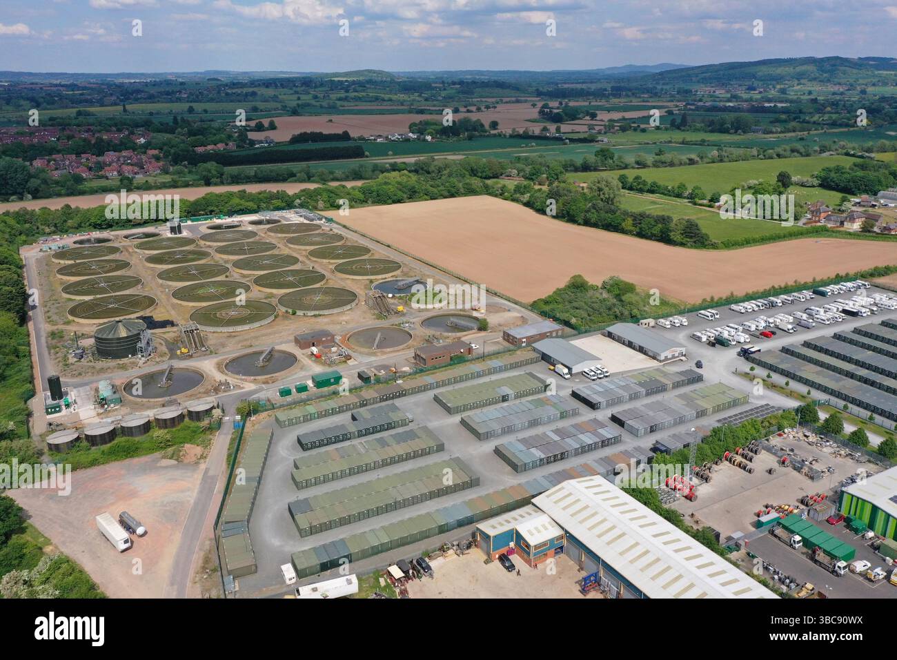 Aerial drone view of the Rotherwas industrial estate, self storage ...