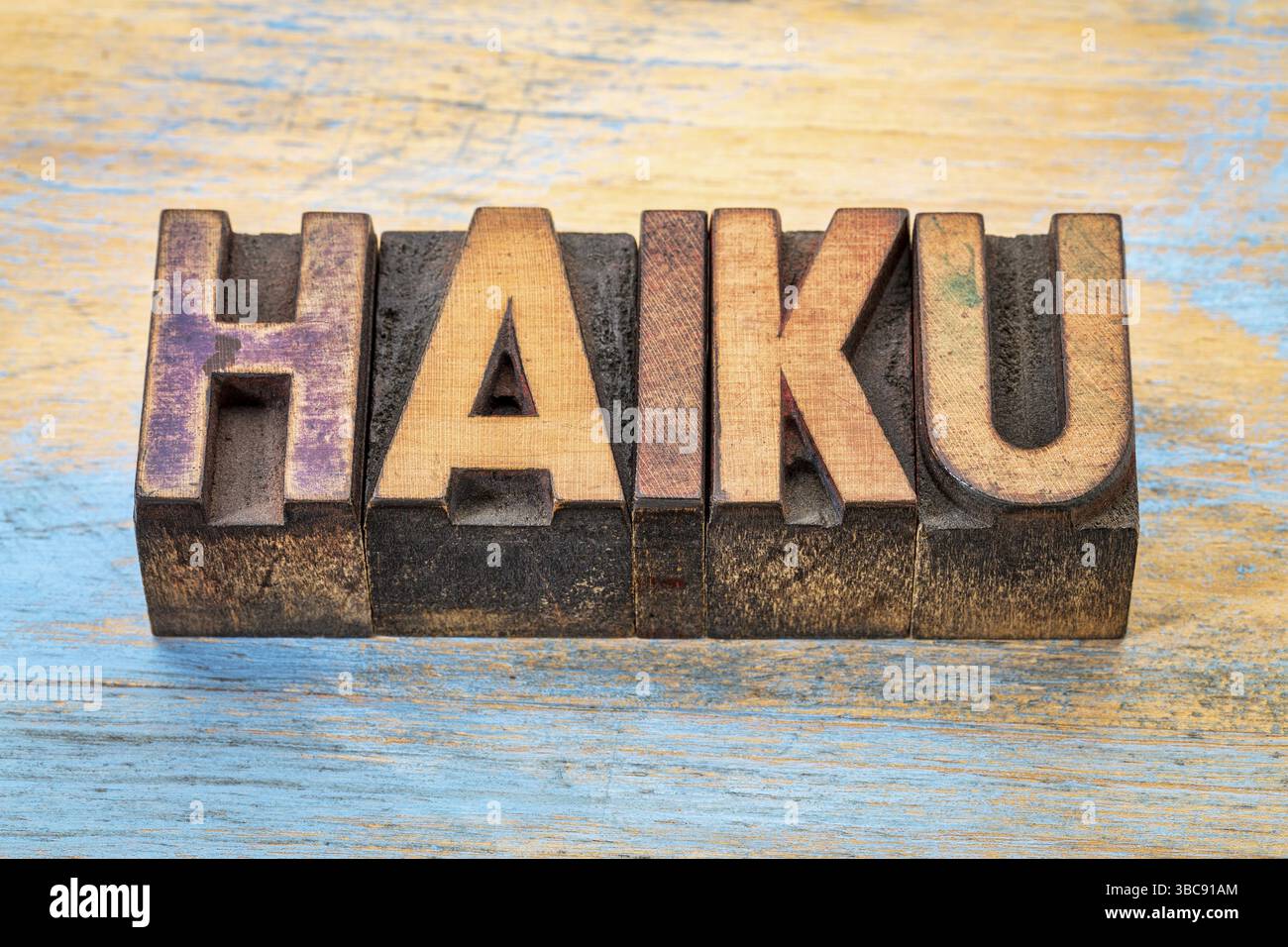 Haiku - a very short form of Japanese poetry - word abstract in vintage ...