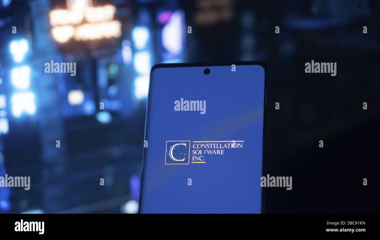 Dhaka, Bangladesh 16 May 2025: Mobile phone with logo of Canadian ...