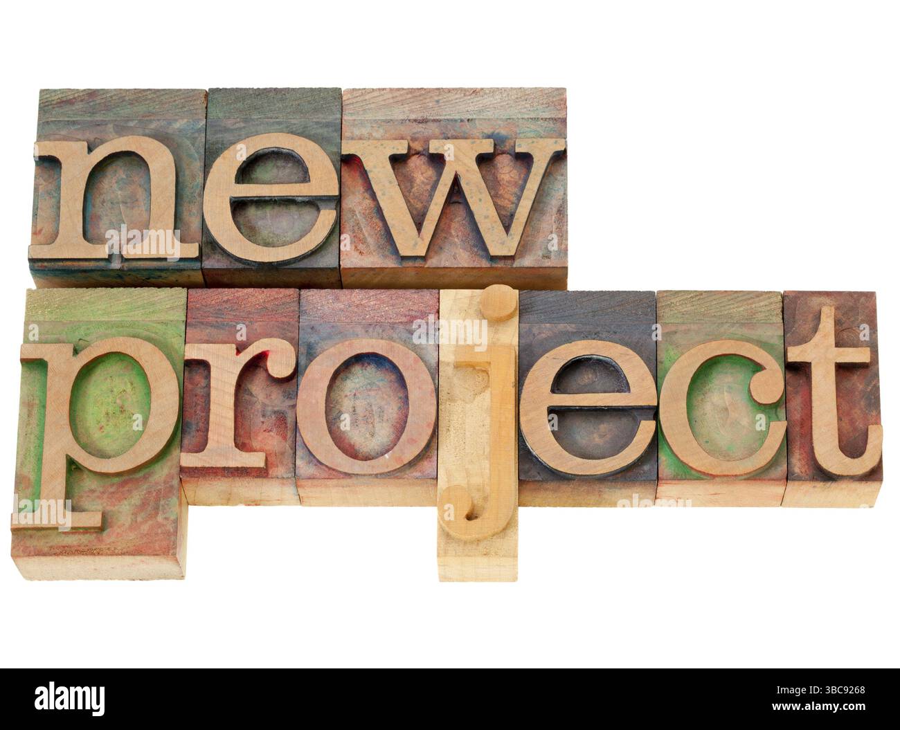 New project - isolated phrase in vintage letterpress wood type Stock ...