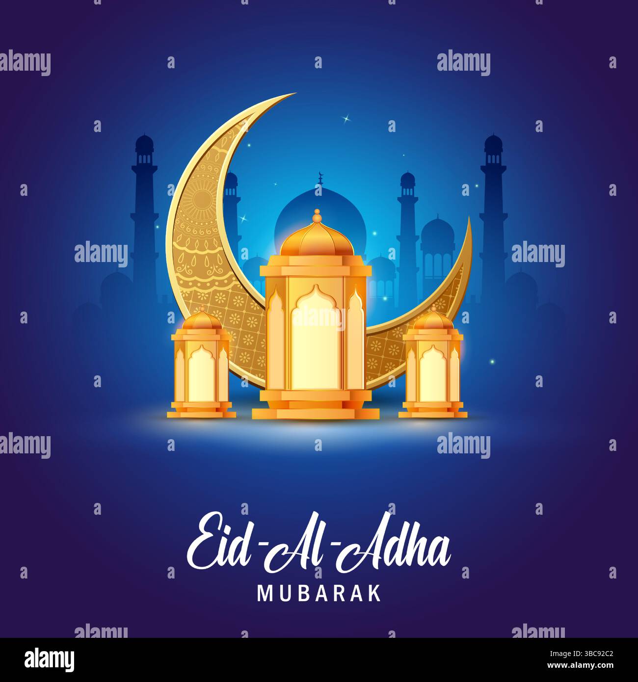 Sheep wishing Eid ul Adha Happy Bakra Id holy festival of Islam Muslim ...