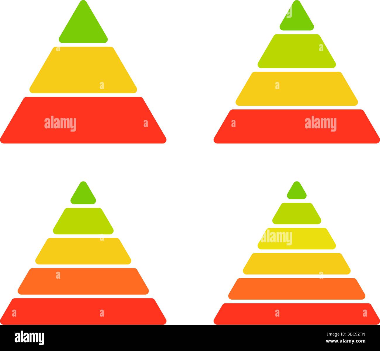Levels of triangular pyramid. Half triangle pyramid chart. Maslow layer ...