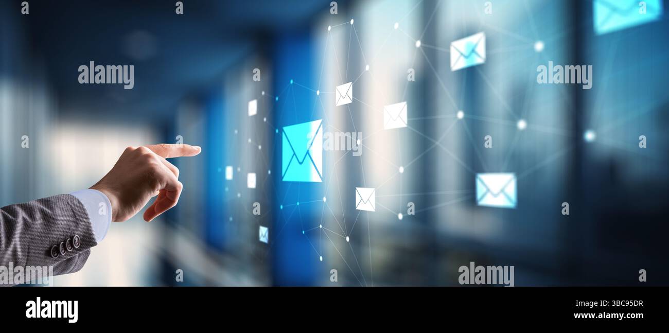 Email connections digital concept. Sending and receiving emails Stock ...