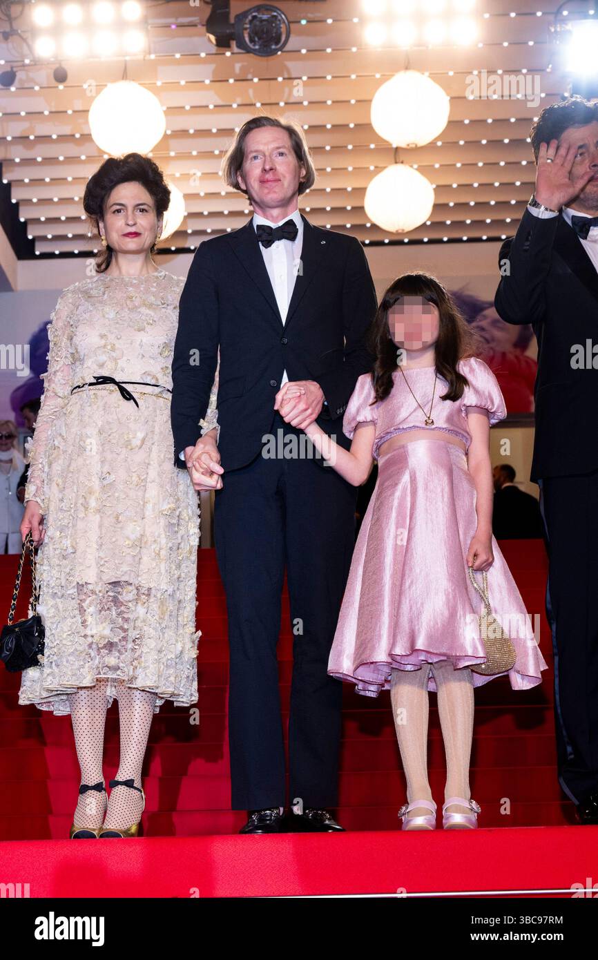 Juman Malouf , Wes Anderson , Freya Anderson , Benicio del Toro 78th Cannes Film Festival Exits ...