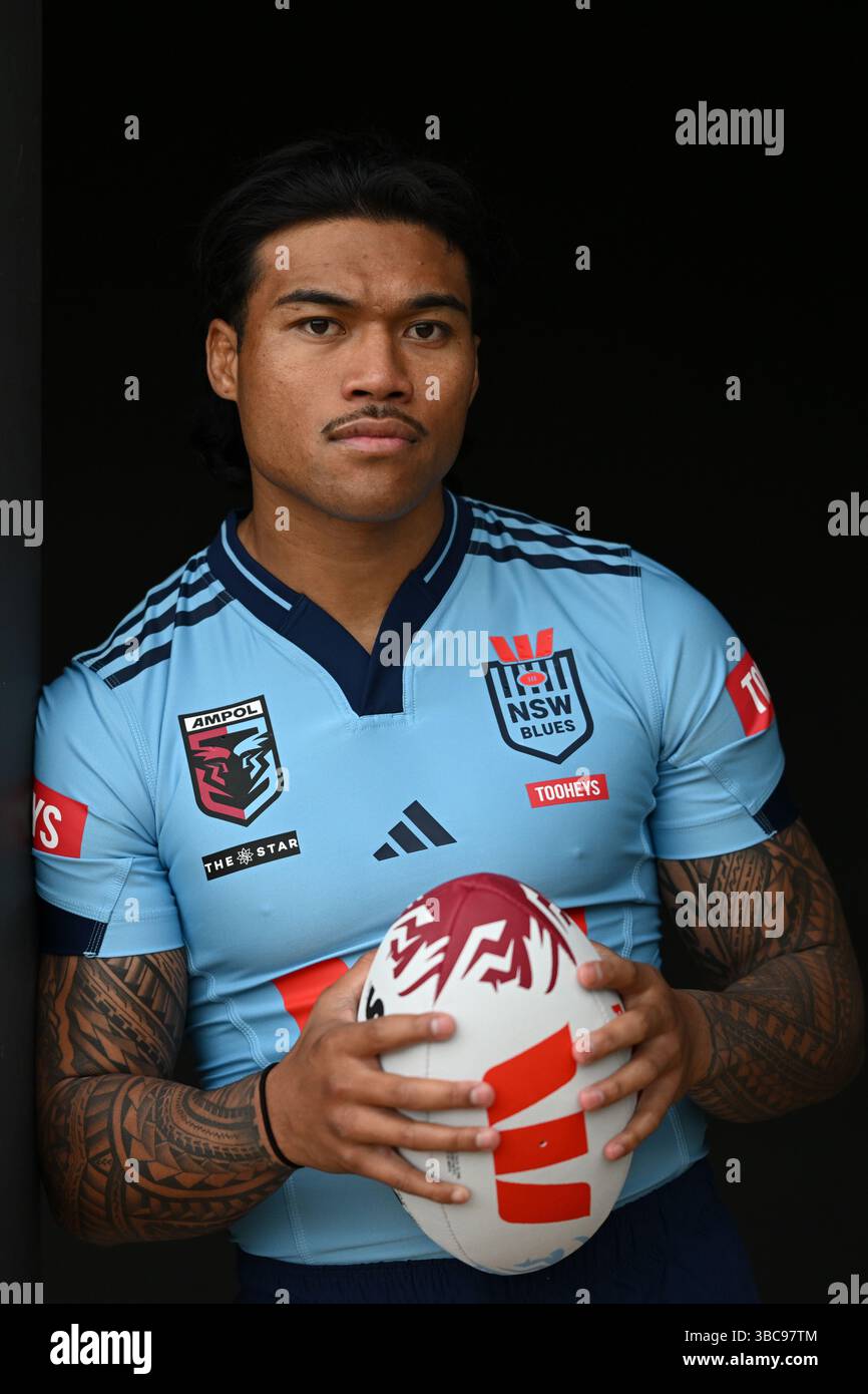 Brian To’o poses for photographs following the announcement of the NSW ...