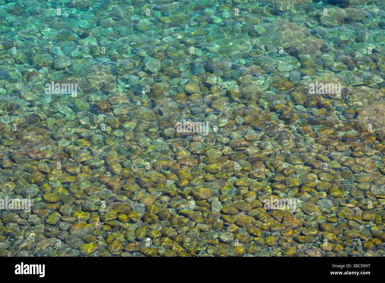 Sea stones underwater, surface with waves, pattern, transparent clear ...