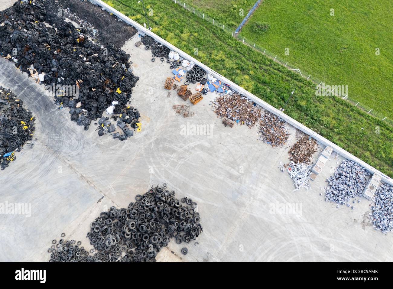 Aerial view of industrial waste processing plant Stock Photo - Alamy