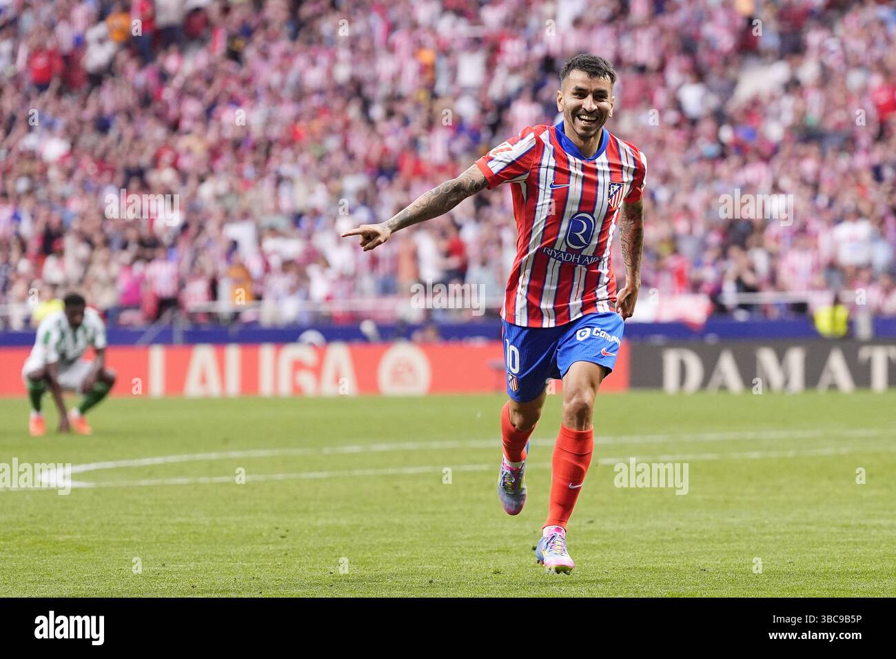 Angel Correa of Atletico de Madrid celebrates a goal 4-1 during the ...