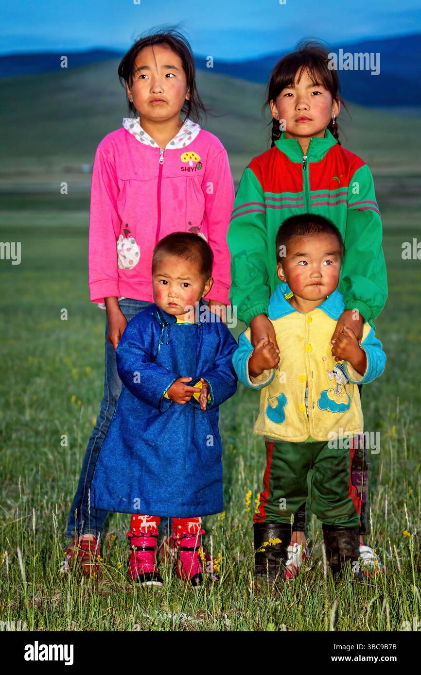 People and children from Mongolia Stock Photo - Alamy