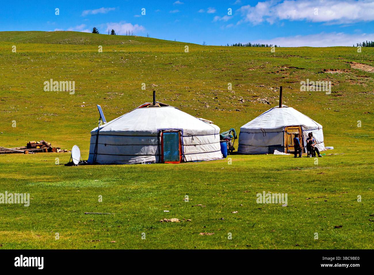 Mongolian Yurt and Camp of nomadic people Stock Photo - Alamy