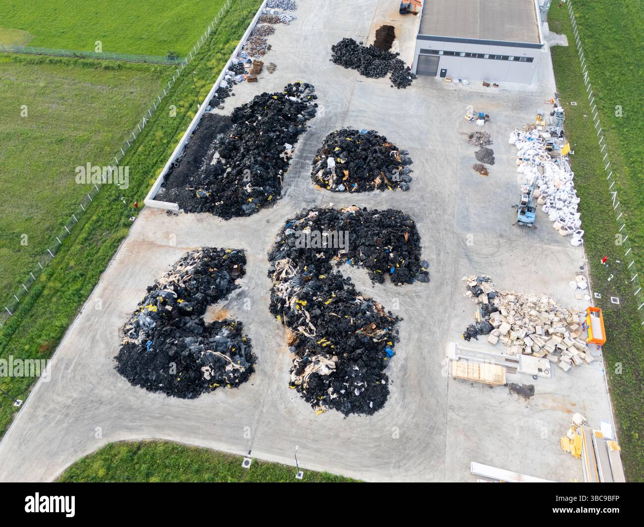 Aerial view of industrial waste processing plant Stock Photo - Alamy