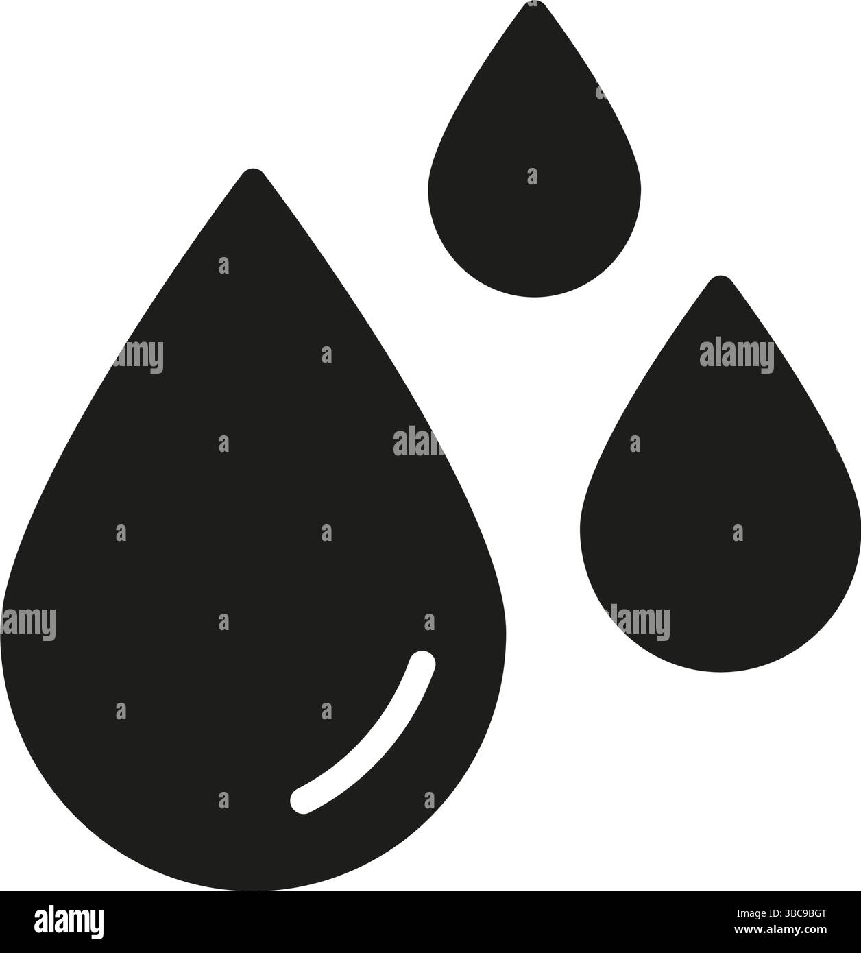 Water Droplets Solid Icon. Rain, Hydration, And Moisture Silhouette ...
