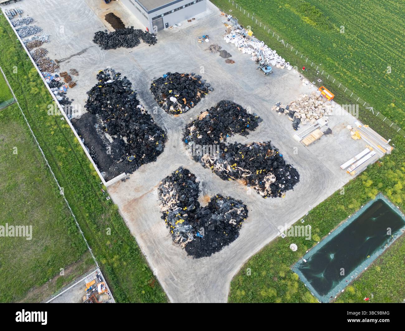 Aerial view of industrial waste processing plant Stock Photo - Alamy