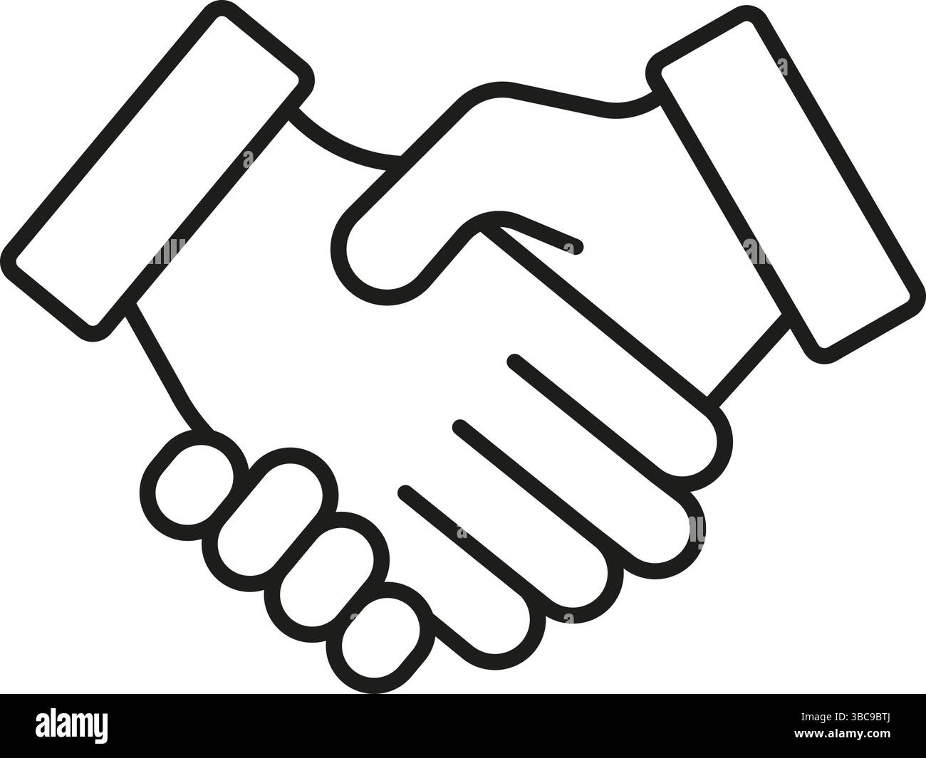 Handshake Agreement Line Icon. Business Partnership, Collaboration, And ...
