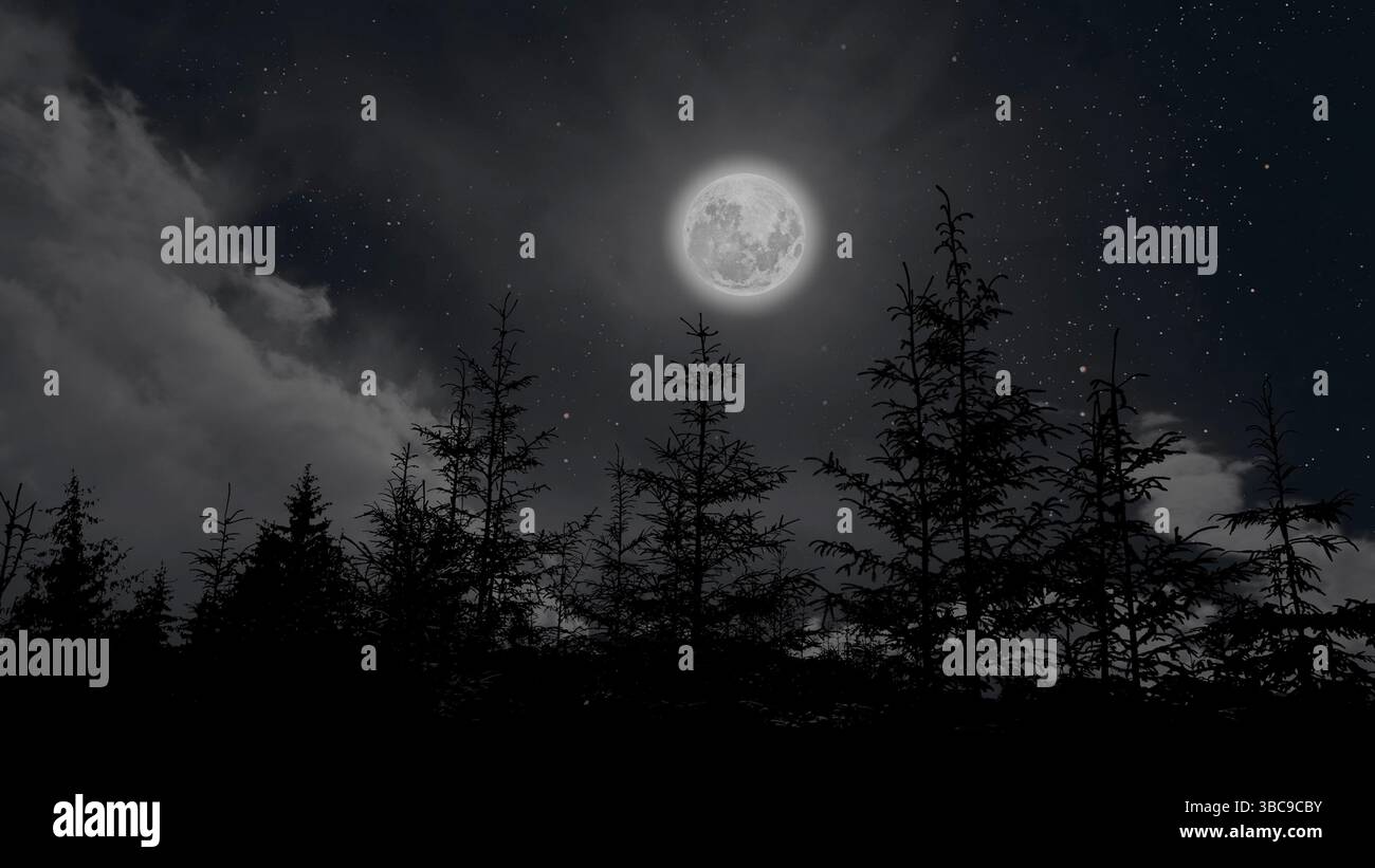 Moving stars moon in night hi-res stock photography and images - Alamy