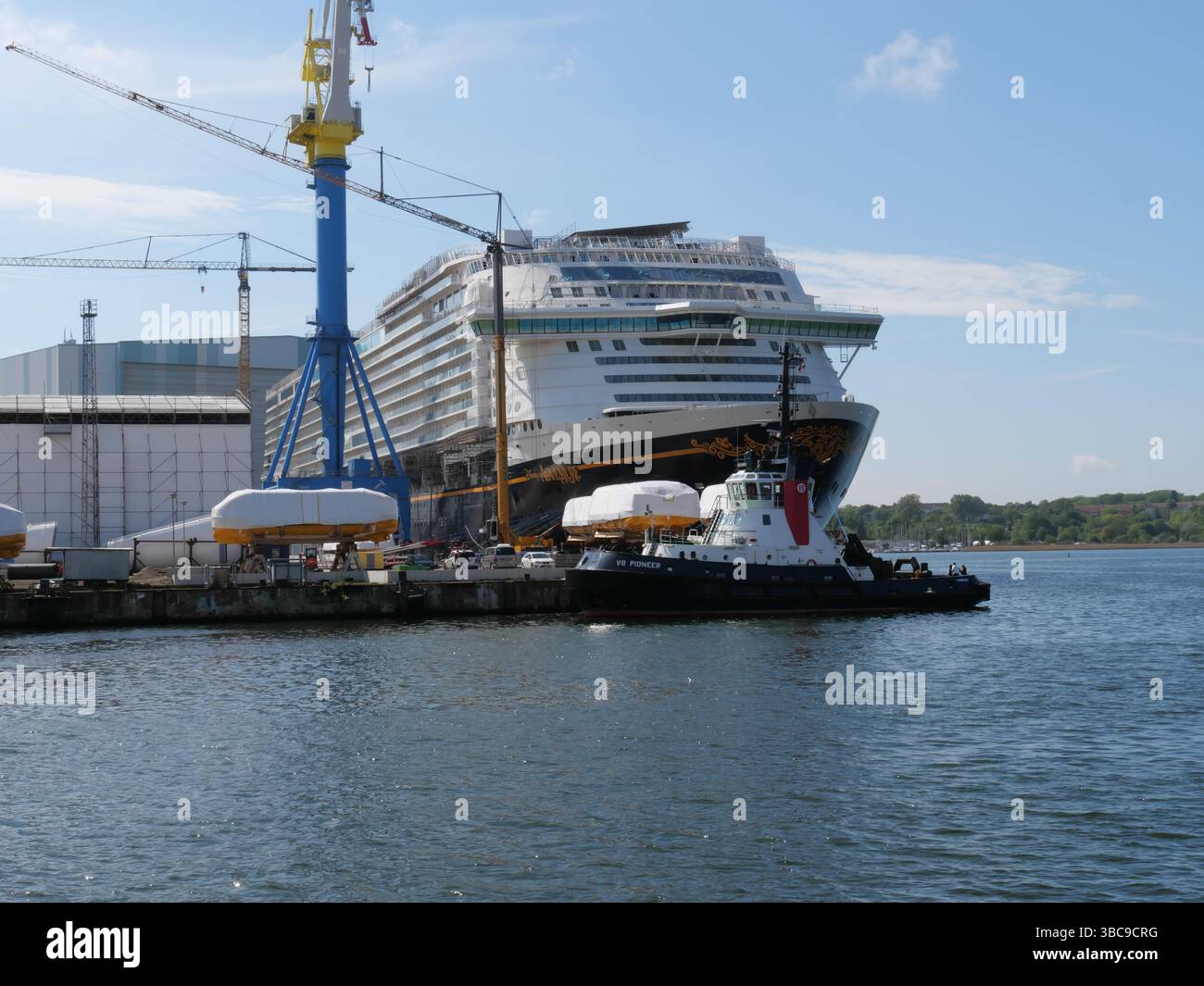 The Disney Adventure, one of the largest cruise ships, is moored at the ...