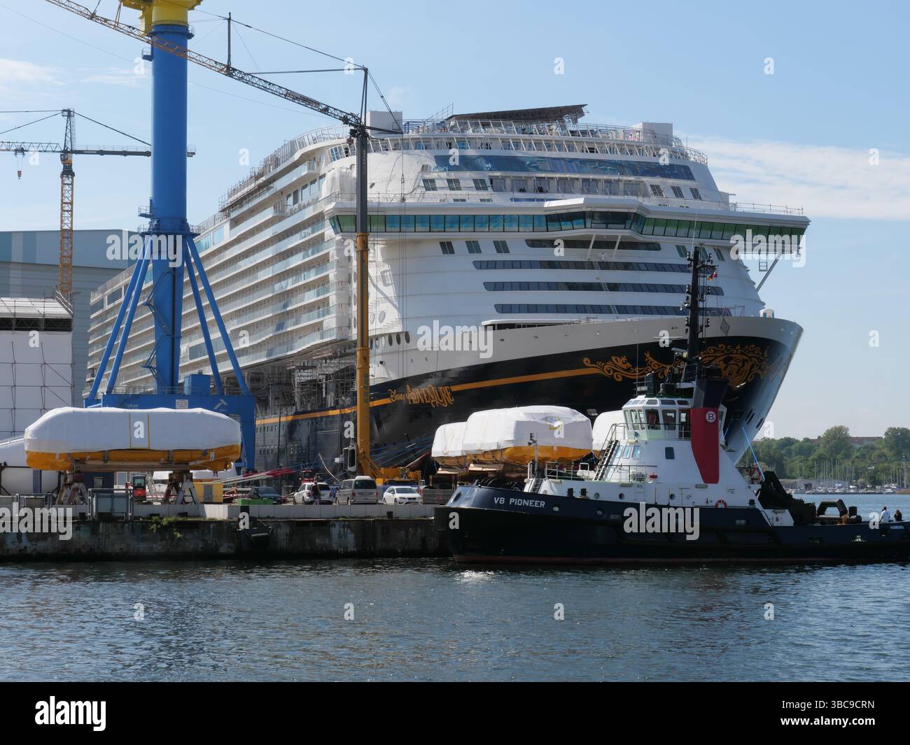 The Disney Adventure, one of the largest cruise ships, is moored at the ...