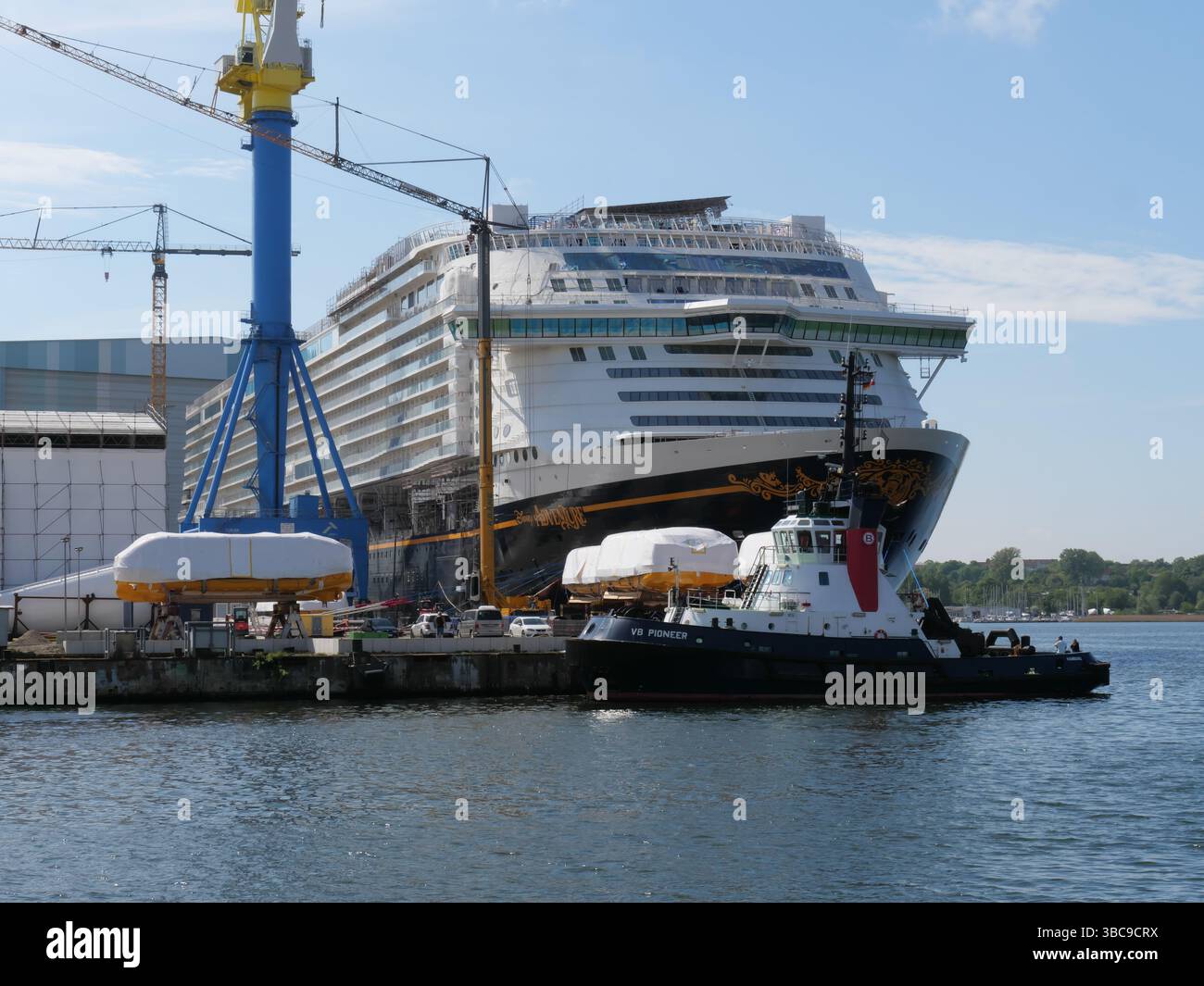 The Disney Adventure, one of the largest cruise ships, is moored at the ...