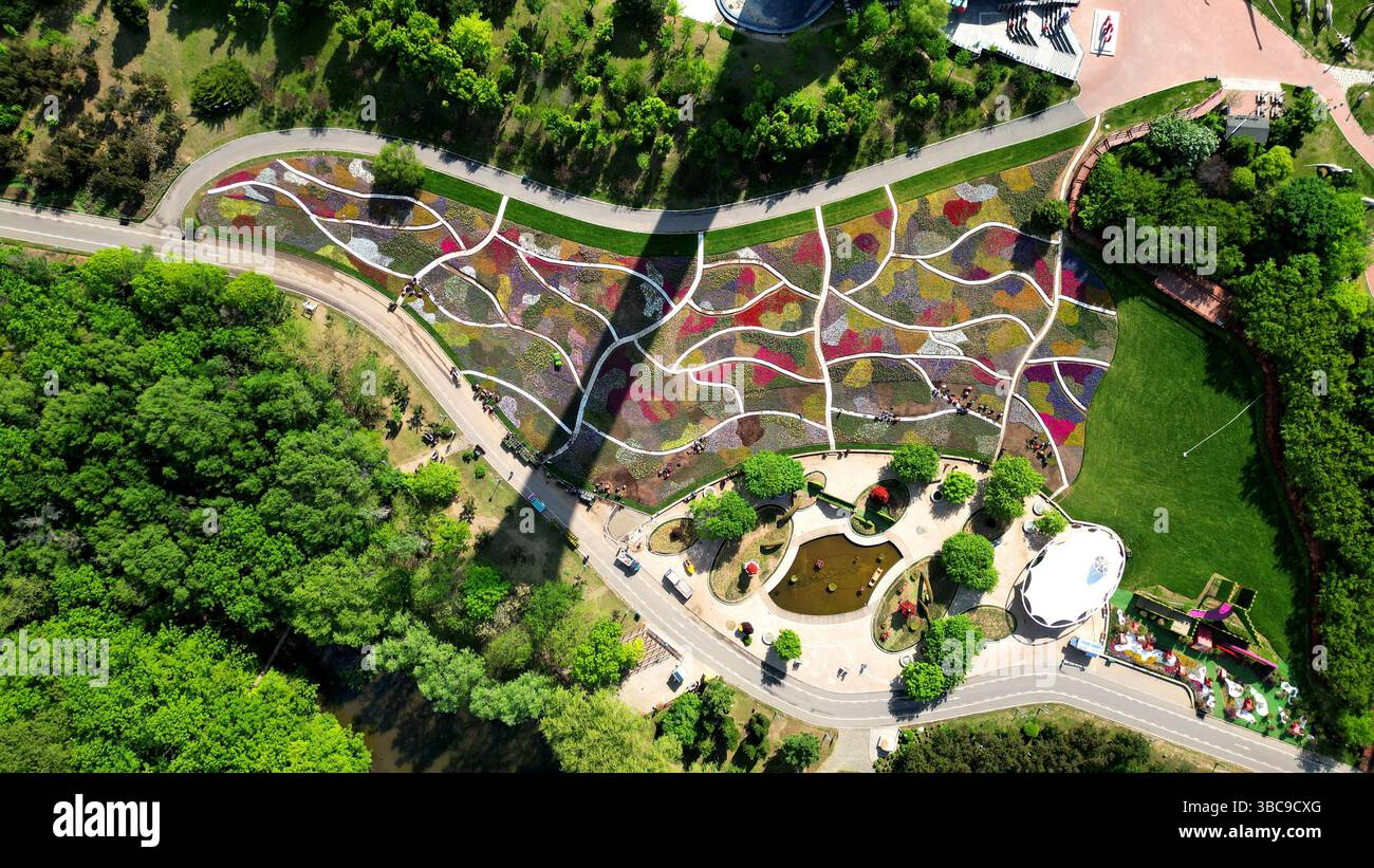 Aerial photo shows the early summer scenery of Shenyang World Expo ...
