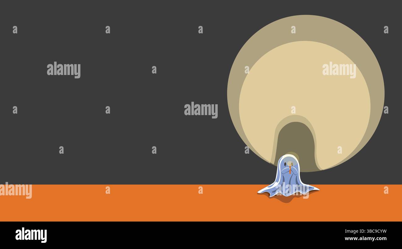 white sheet ghost holding a candle in the dark stock illustration Stock ...
