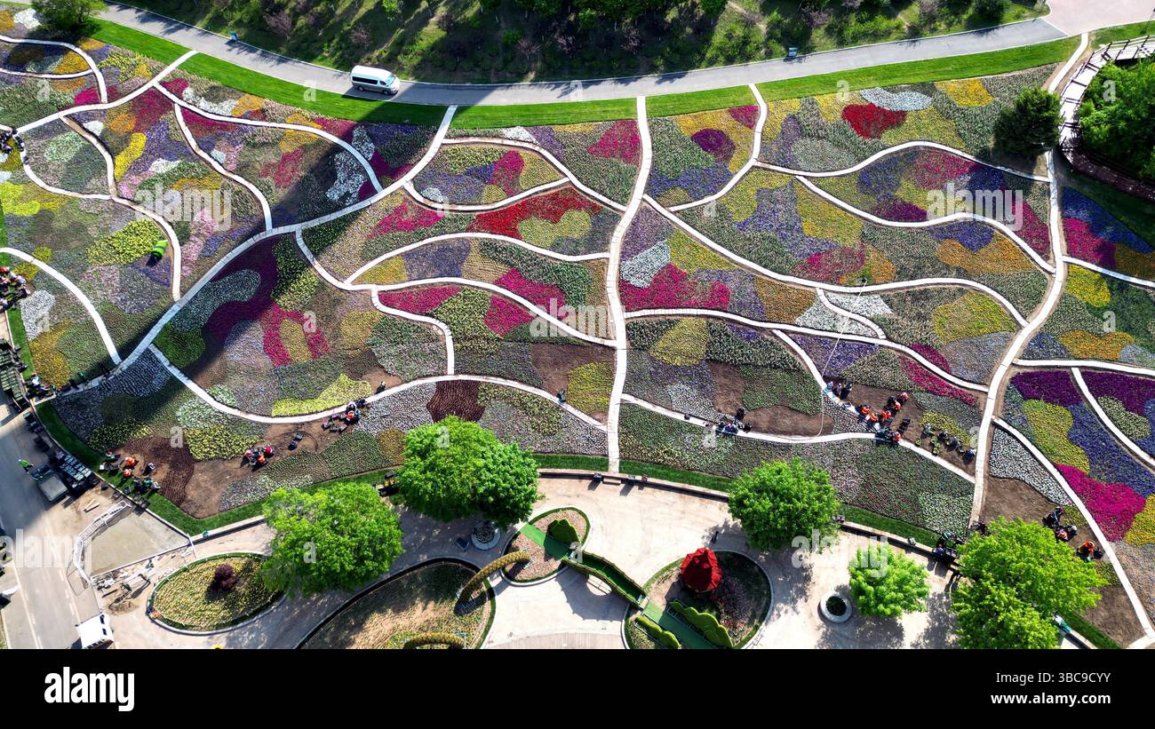 Aerial photo shows the early summer scenery of Shenyang World Expo ...