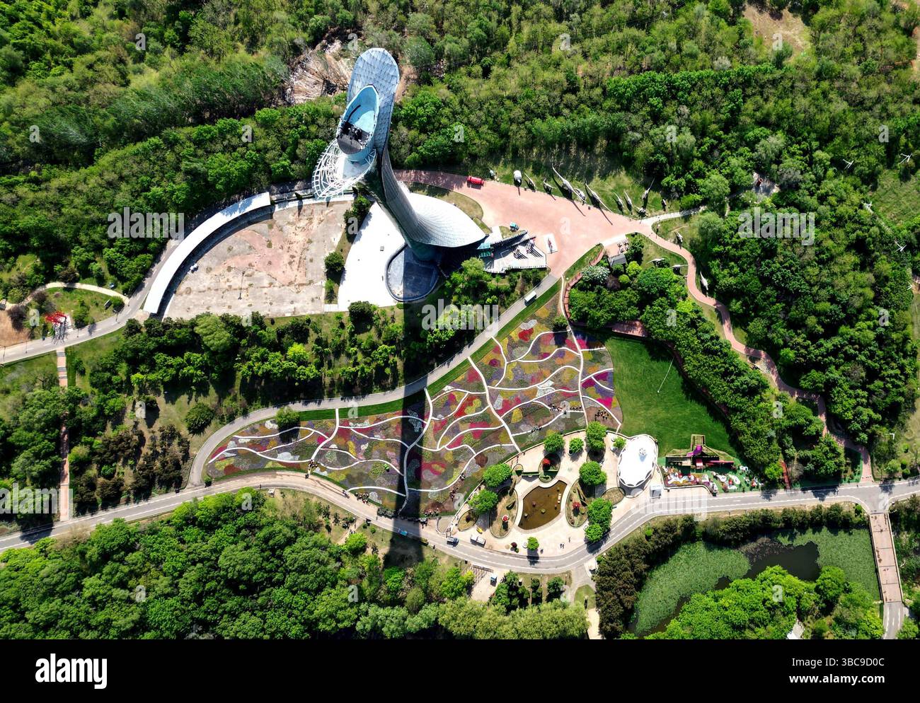 Aerial photo shows the early summer scenery of Shenyang World Expo ...