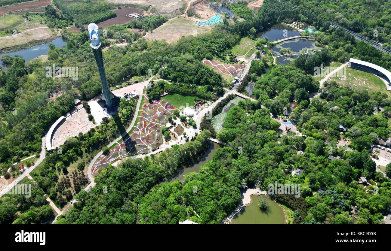 Aerial photo shows the early summer scenery of Shenyang World Expo ...