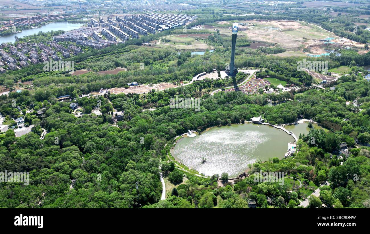 Aerial photo shows the early summer scenery of Shenyang World Expo ...