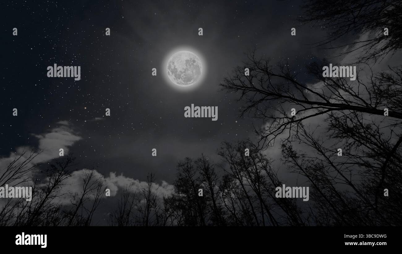 Moving stars moon in night hi-res stock photography and images - Alamy