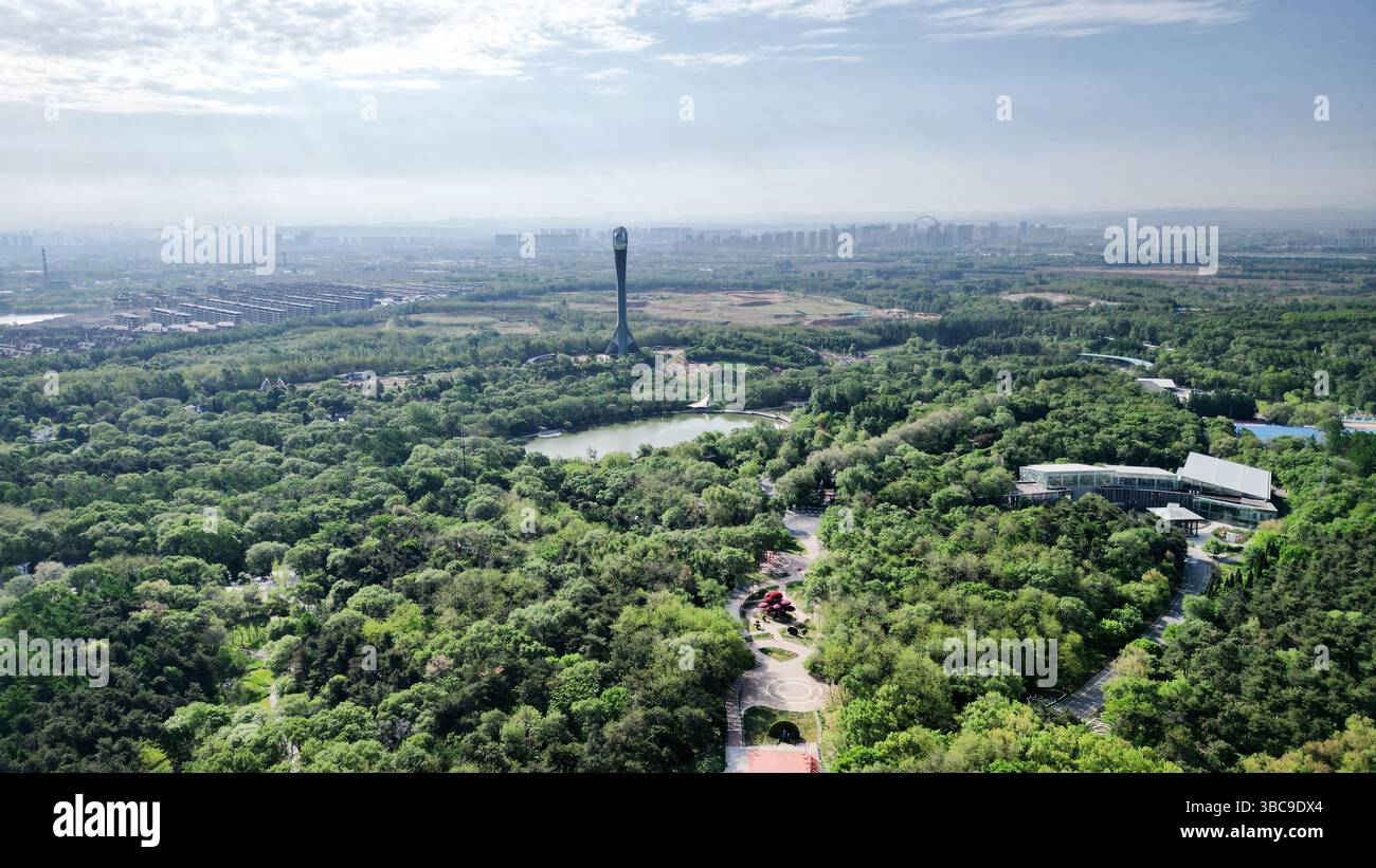 Aerial photo shows the early summer scenery of Shenyang World Expo ...