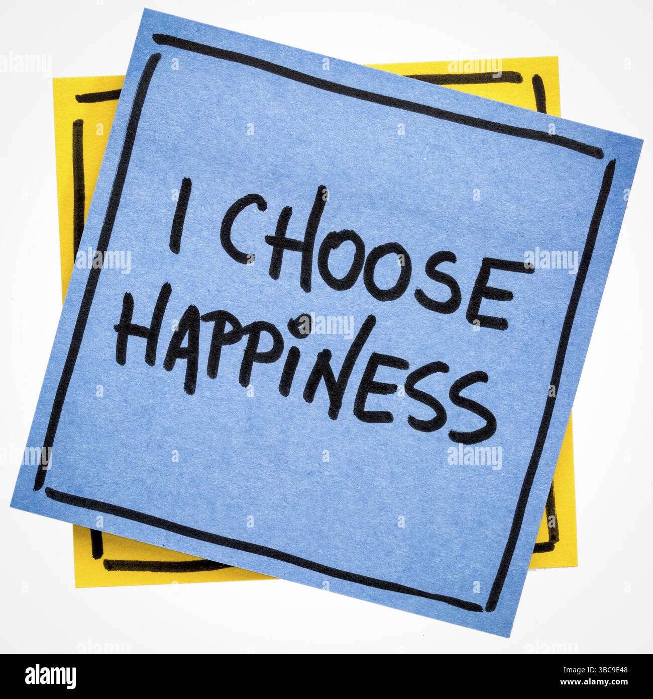 I choose happiness positive affirmation - handwriting on an isolated ...
