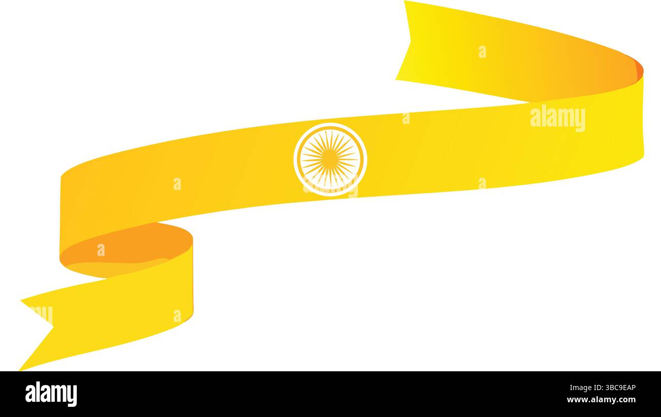 India flag ribbon vector graphic design element for independence day ...