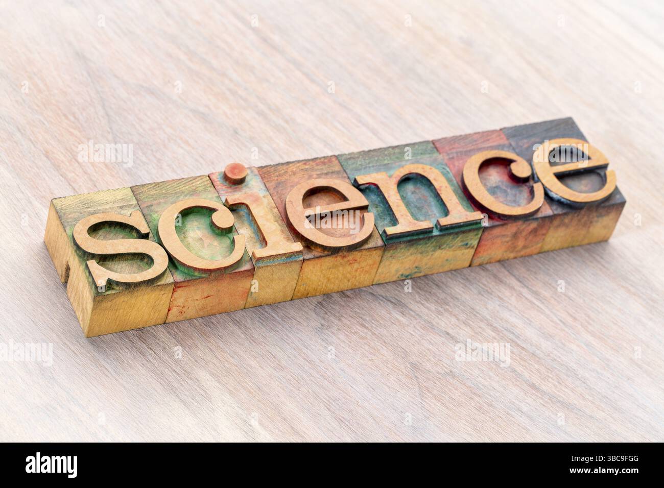 Science word abstract in letterpress wood type printing blocks Stock ...