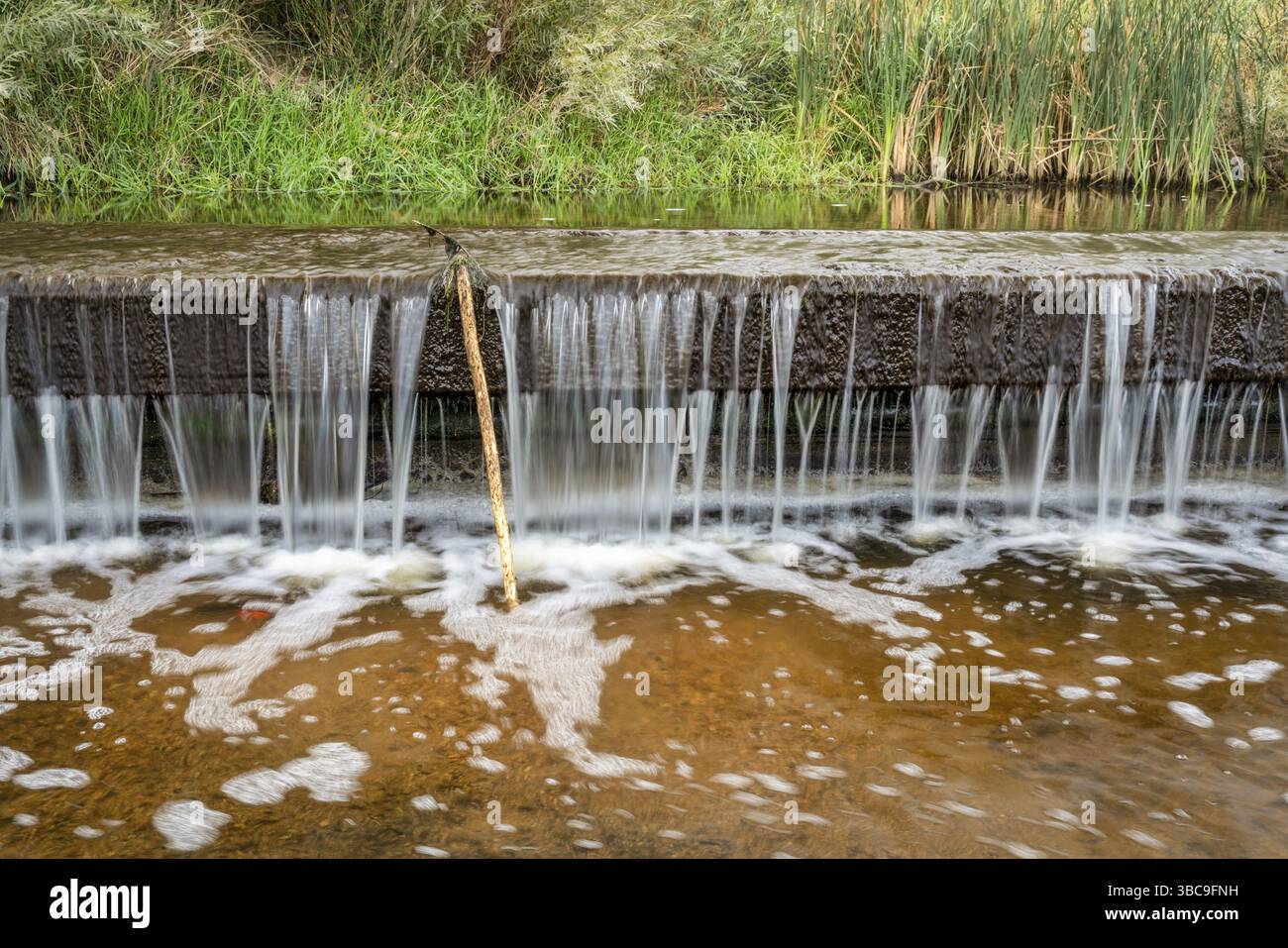 Water diversion dam on the South Platte River in northern Colorado ...