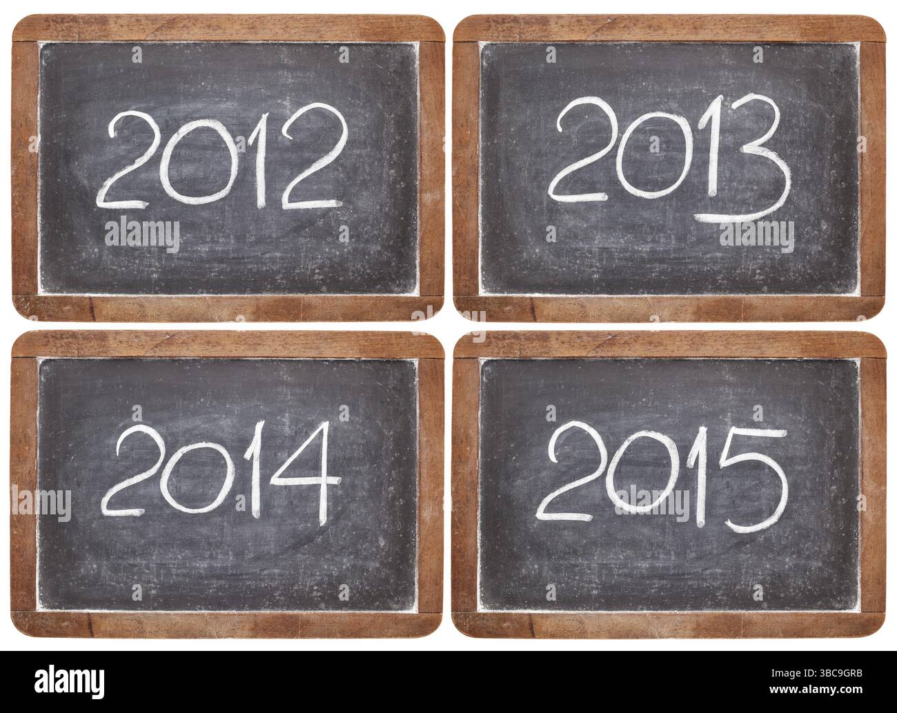 Current and incoming years, 2012, 2013, 2014, 2015 on vintage slate ...