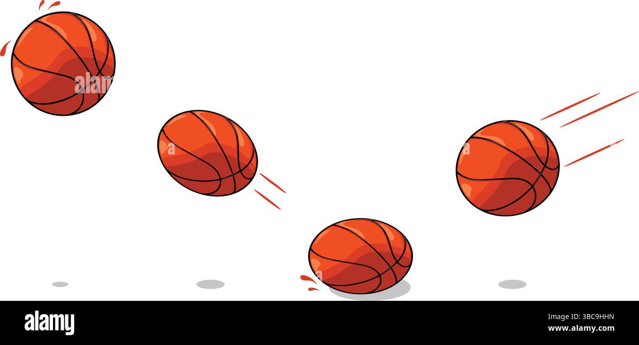 Bounching basketball motion vector illustration Stock Vector Image ...